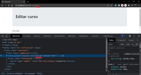 Alteração do HTML via Inspecionar do navegador MVC com PHP entenda o padrão Model View