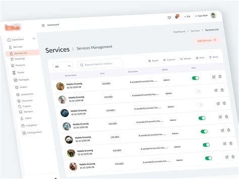 Service Page Dashboard Design Behance