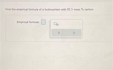Solved Find The Empirical Formula Of A Hydrocarbon With 923