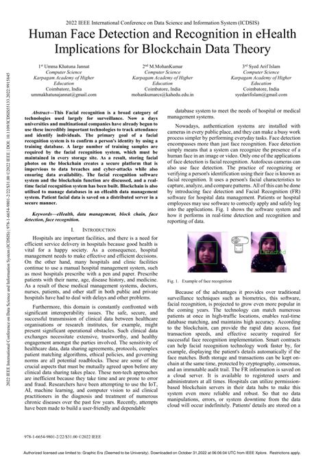 Pdf Human Face Detection And Recognition In Ehealth Implications For