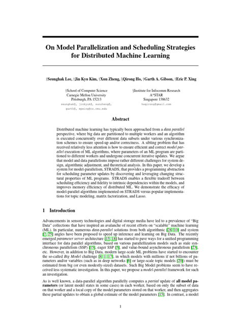 On Model Parallelization And Scheduling Strategies For Distributed