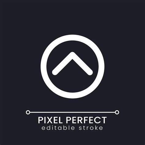 upward direction arrow pixel perfect white linear ui icon for dark