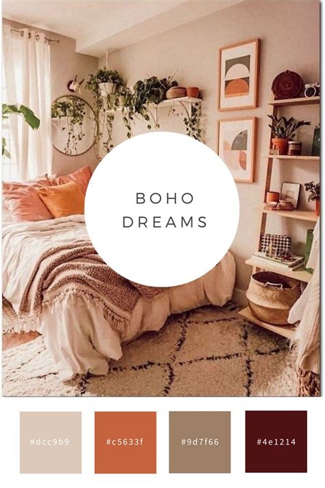 The Color Scheme For Boho Dreams Is Brown Beige And White With An Orange Accent