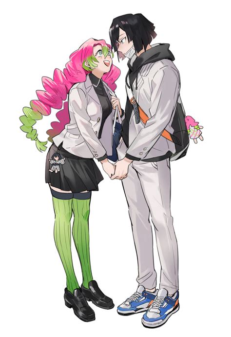 Kanroji Mitsuri And Iguro Obanai Kimetsu No Yaiba Drawn By Gwillarmy Danbooru