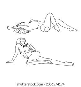 Sketch Nude Woman Lying Naked Woman Stock Vector Royalty Free Shutterstock