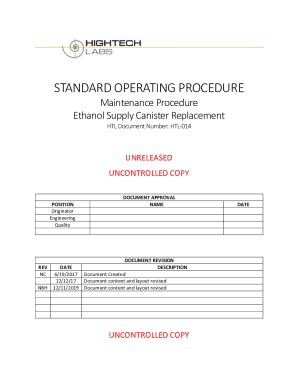 Fillable Online STANDARD OPERATING PROCEDURE AWS Fax Email Print