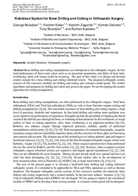 Pdf Robotized System For Bone Drilling And Cutting In Orthopedic Surgery