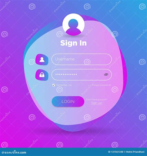 Flat Login User Interface Sign In Web Element Template Window Stock Vector Illustration Of