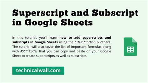 How to Add Superscript and Subscript in Google Sheets [2025] - Technical Wall