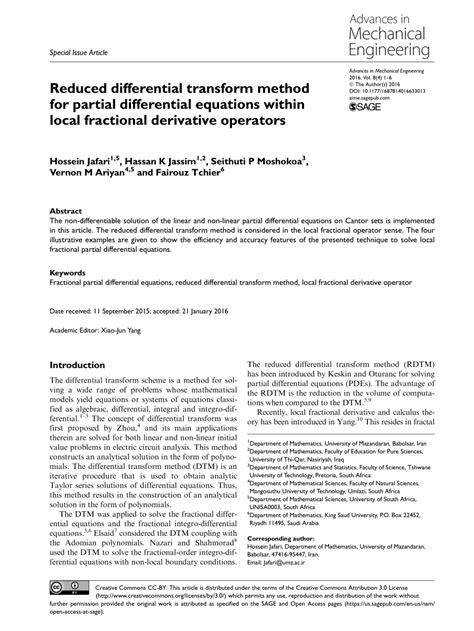 Pdf Reduced Differential Transform Method For Partial Differential Equations Within Local