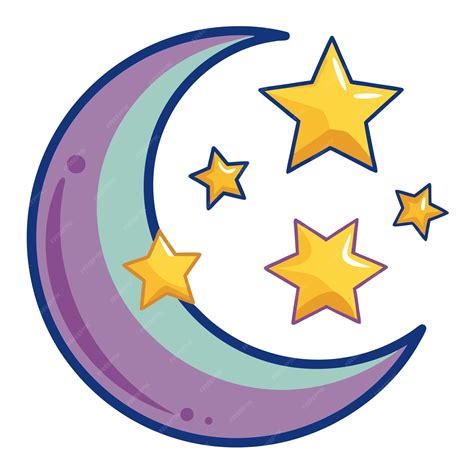 Moon And Stars Clip Art And Vector Design With A White Background