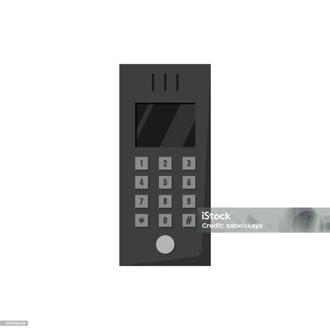 인터콤 보안 시스템 통신 패널 플랫 벡터 일러스트레이션을 분리 보안 시스템에 대한 스톡 벡터 아트 및 기타 이미지 보안