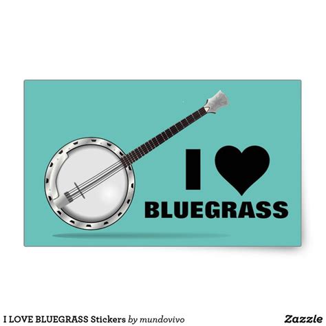 I Love Bluegrass Stickers Bluegrass Stickers Americana Banjo