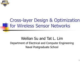 PPT Cross Layer Design Optimization For Wireless Sensor Networks PowerPoint Presentation
