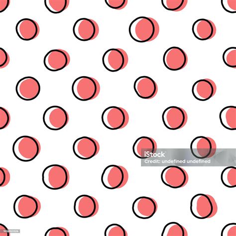 벡터 원활한 물방울 도트 패턴 손으로 그립니다 포장지 섬유 문구류 벽지를위한 귀여운 디자인 물방울무늬에 대한 스톡 벡터 아트 및