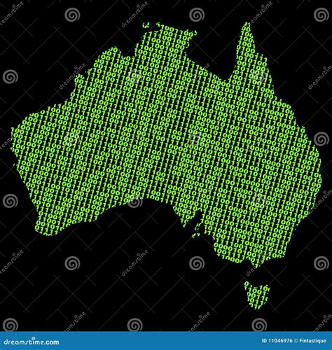 Australia Binary Map Stock Vector Illustration Of Text 11046976