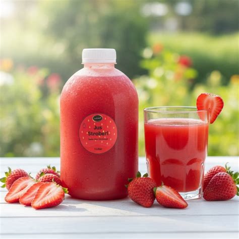 Jual Jus Stroberi 1 Liter Yomyomme Drinks Sari Buah Strawberry Asli Segar Tanpa Gula Sugar