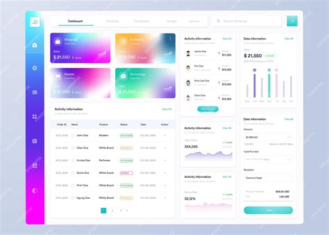 Premium Vector Vector Infographic Dashboard Ui Ux Design With Graphs