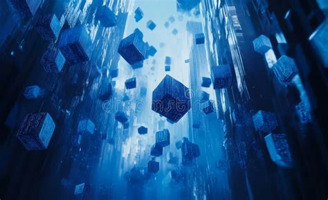 Blockchain Information Circulates Through Global Digital Networks 3d Illustration Featuring