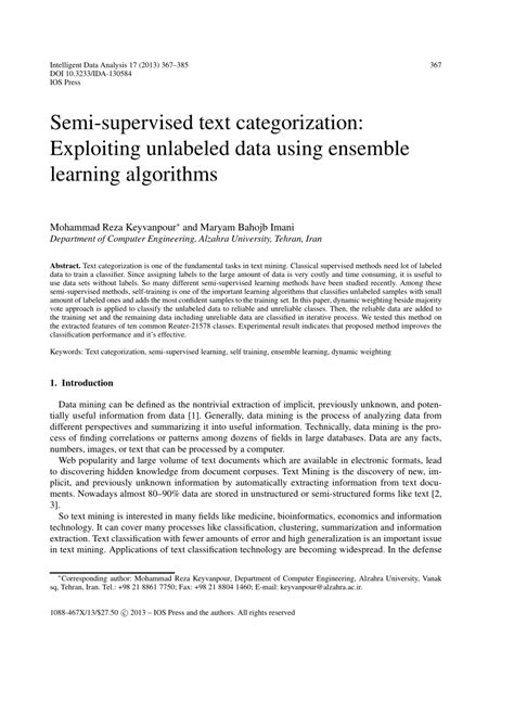 pdf semi supervised text categorization exploiting unlabeled data