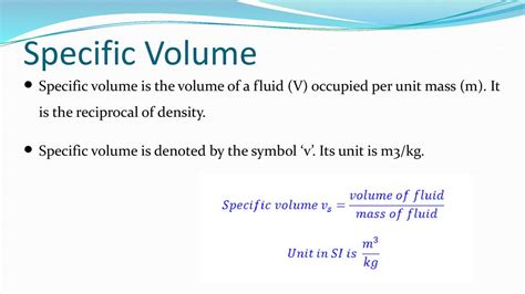 Symbol For Specific Volume