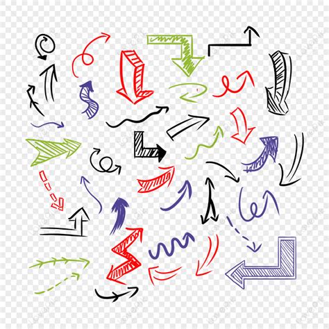 손으로 그린 화살표 장식 일러스트 요소 컬렉션상징빨간 Png 일러스트 무료 다운로드 Lovepik
