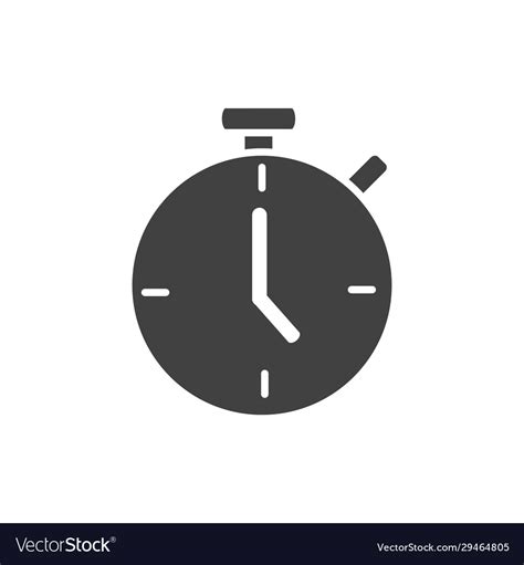 Office Stopwatch Timer Clock Supply Silhouette Vector Image