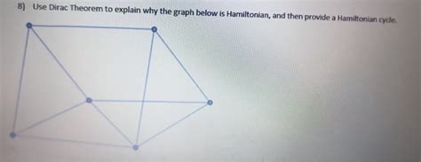 solved 8 use dirac theorem to explain why the graph below