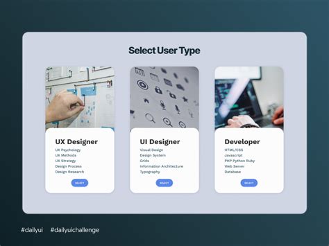 Daily Ui 064 Select User Type By Daniel Santinhos On Dribbble