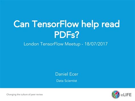 London Tensorflow Meetup 18th July 2017 Pdf