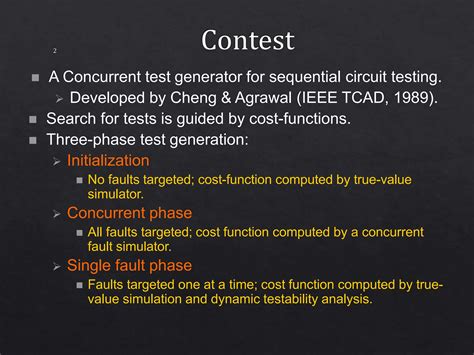 Contestalgorithm In Vlsi Testing Pptx