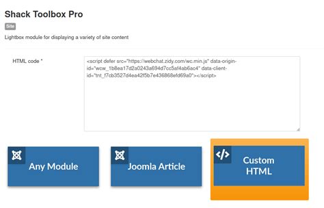Embed Custom Html In Joomla With Shack Toolbox Joomlashack