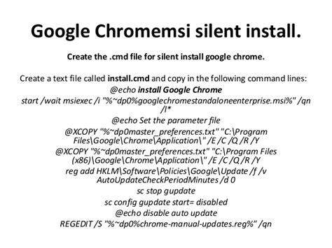 Google Chrome Standalone Silent Install Command Lovershoreds