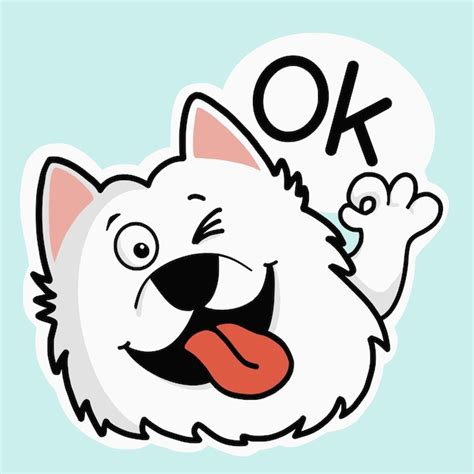 Premium Vector Funny Cartoon Dog Showing Sign Ok Vector Illustration