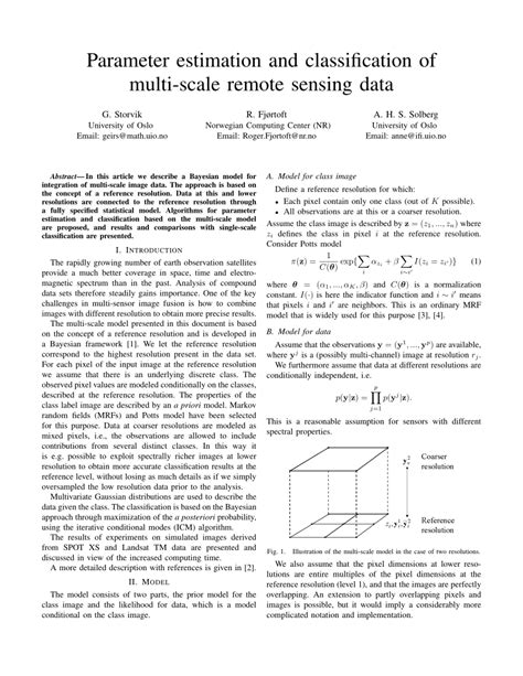 Pdf Parameter Estimation And Classification Of Multiscale Remote