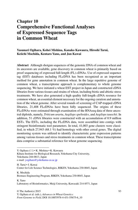 pdf comprehensive functional analyses of expressed sequence tags in