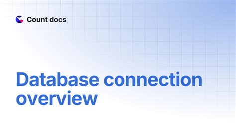 Database Connection Overview Count