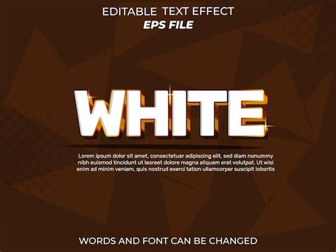 Premium Vector | White text effect font editable typography 3d text