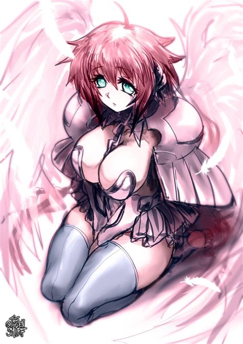 Rule 34 1girls Breasts Feathered Wings Female Female Only Green Eyes Hi Res Ikaros Kneeling