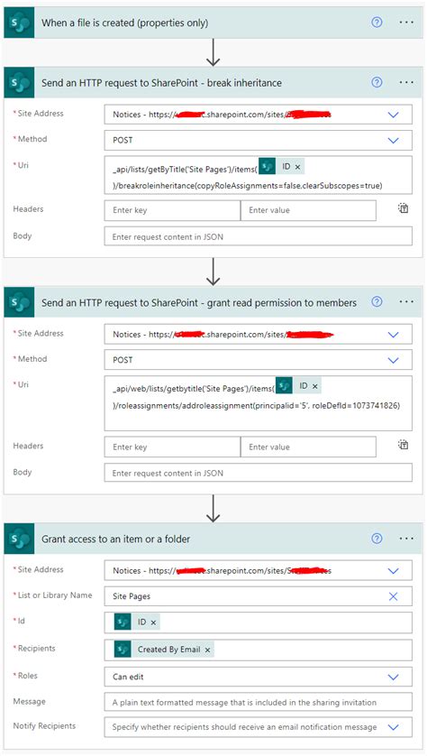 setting sharepoint permissions with power automate sharepoint