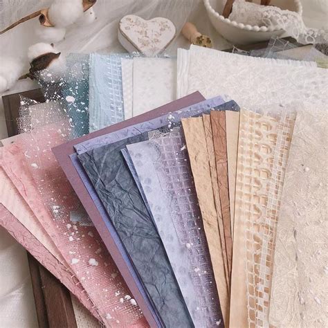 Mixed Paper Pack Assorted Color Cotton Crepe Mulberry Lace Tissue Decoupage Paper For