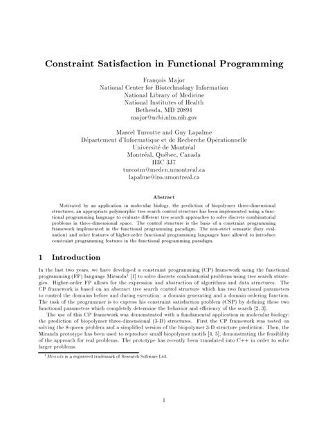 Pdf Constraint Satisfaction In Functional Programming