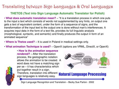 ppt sign language recognition and translation becky sue parton