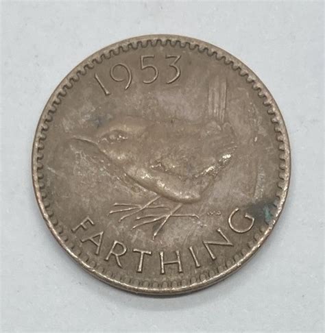 1953 Great Britain 1 Farthing Coin Km 881 Ebay