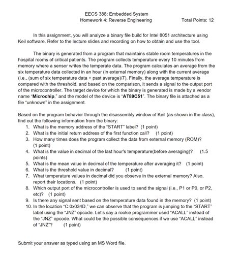 Solved EECS Embedded System Homework Reverse Chegg