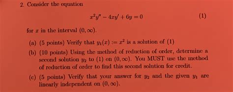Solved Consider The Equationx2y 4xy 6y 0for X ﻿in The