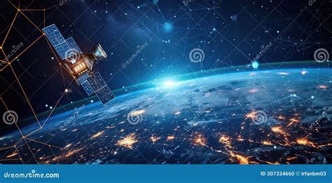 The Visual Symphony Unfolds Communication Satellites Orbit High Tech Data Centers Thrive And