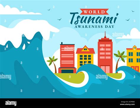 World Tsunami Awareness Day Vector Illustration On 5 November With