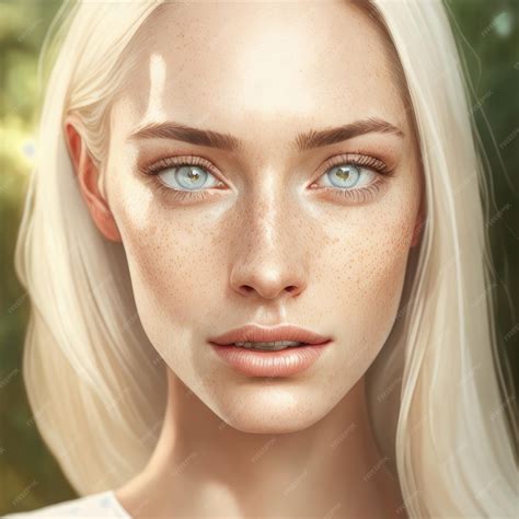 Premium Photo A Woman With Pale Skin And Pale Skin With Blue Eyes