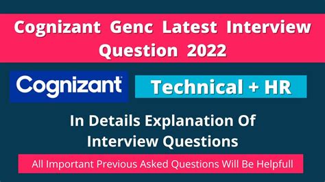 cognizant genc latest asked interview questions 2022 must watch youtube